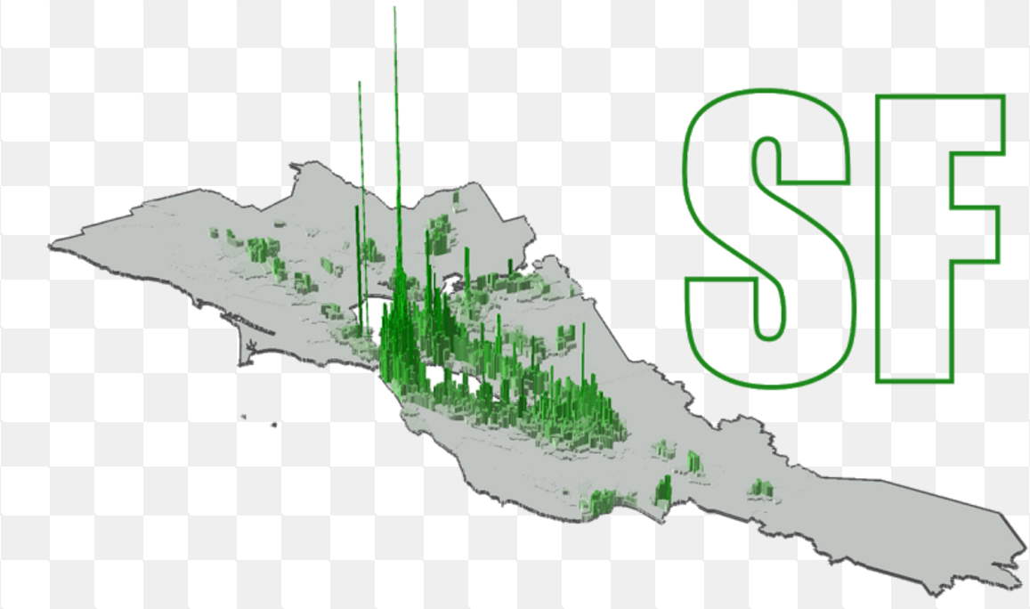 3-D Bay Area Population Density Map | map_∞
