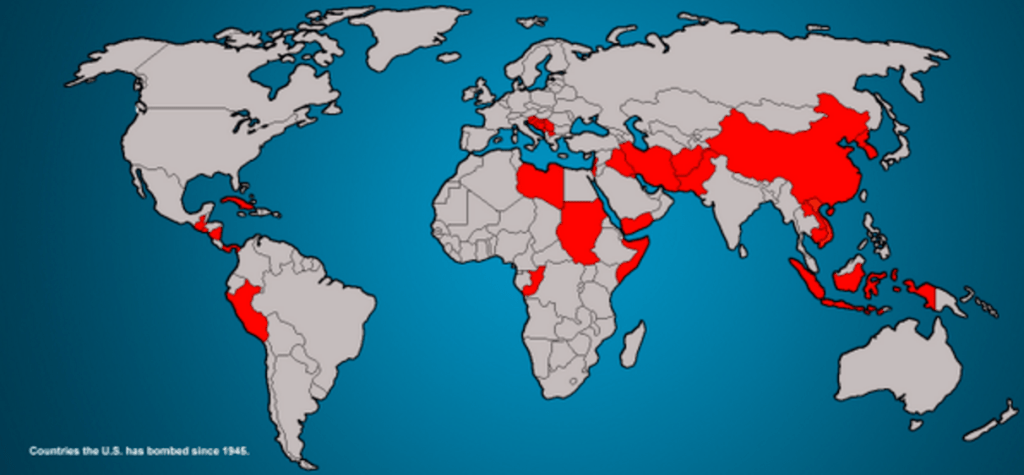 US Bombed Countries (Post 1945) | map_∞